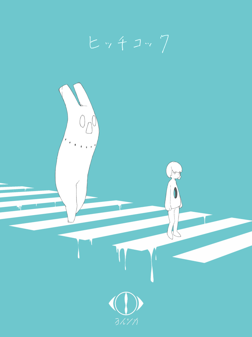 Safebooru - 1girl absurdres blue background blue theme crosswalk ...