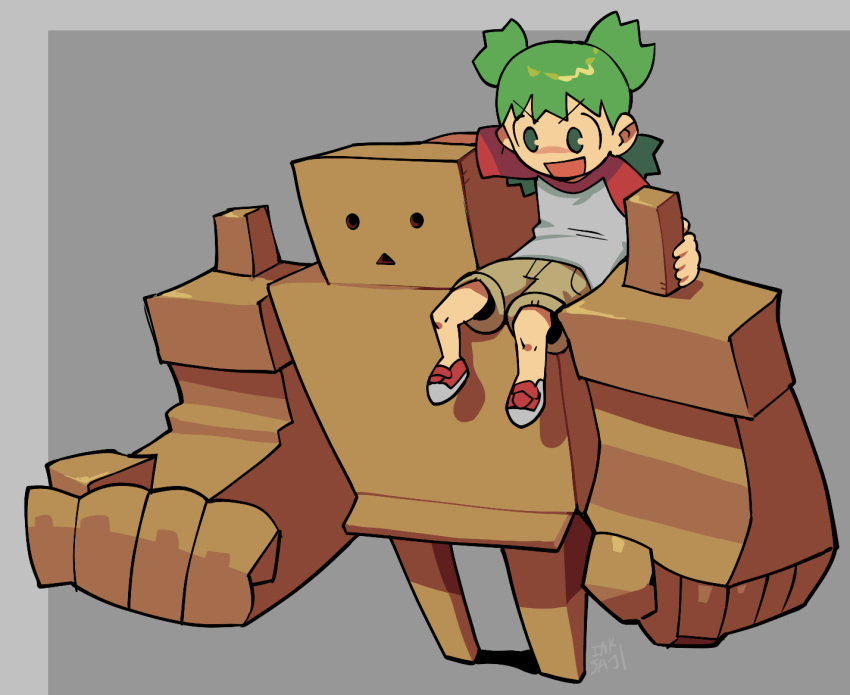 Safebooru - 1boy 1girl commentary danboo dark skin green eyes green ...