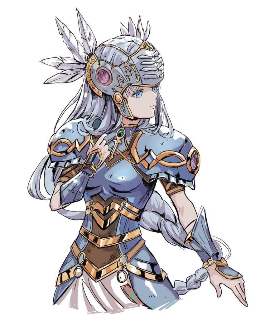 Safebooru - 1girl absurdres armor blue eyes braid closed mouth ...