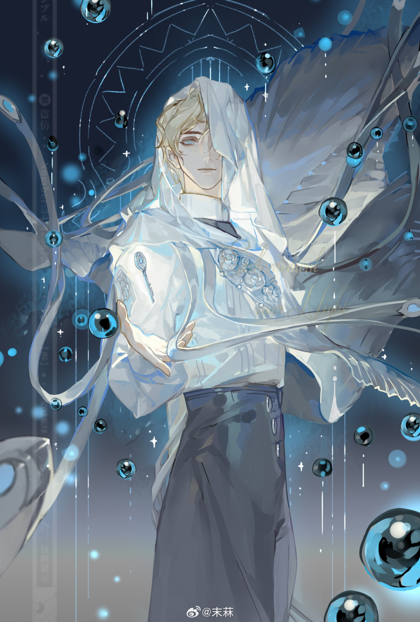 Safebooru 1boy Absurdres Aura Beckoning Blonde Hair Blue Eyes Chinese 3605