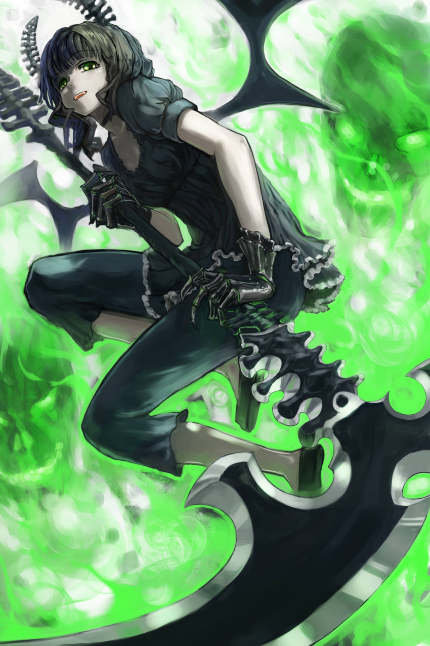 Safebooru - black rock shooter capri pants chourui keiko collar dead ...