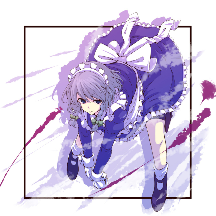 Safebooru - blue eyes braid highres izayoi sakuya maid ribbon touhou ...