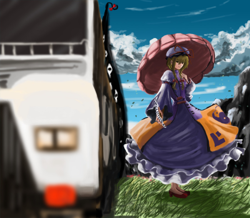 Safebooru - gap touhou train umbrella weiyang yakumo yukari | 485122