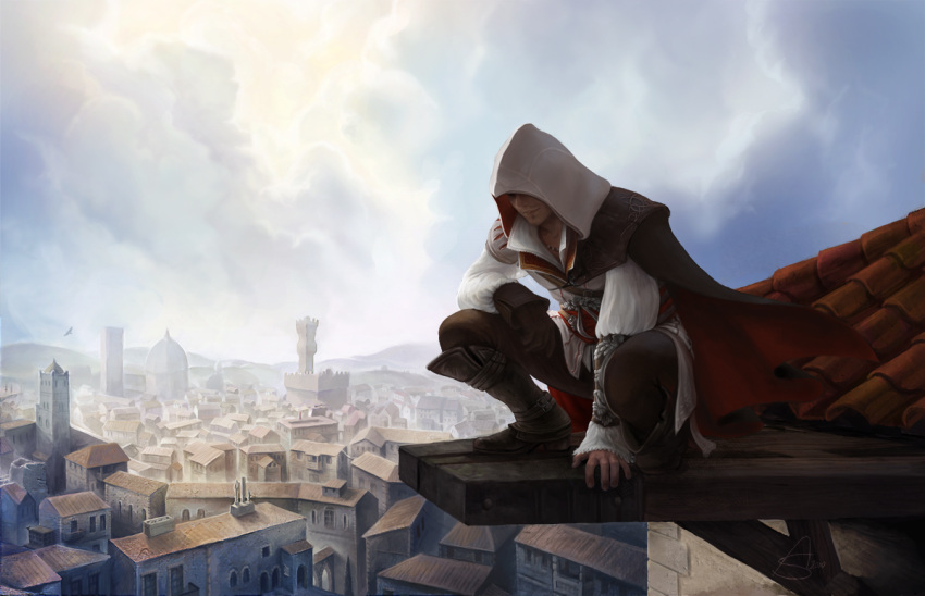 Safebooru - assassin's creed ii cape cityscape ezio auditore da firenze ...