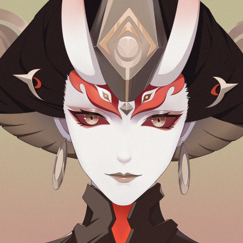 Safebooru - black hair brown background brown eyes colored sclera ...