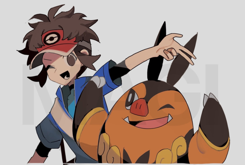 Safebooru - 1boy 950magi618 ;d brown eyes brown hair looking at viewer ...