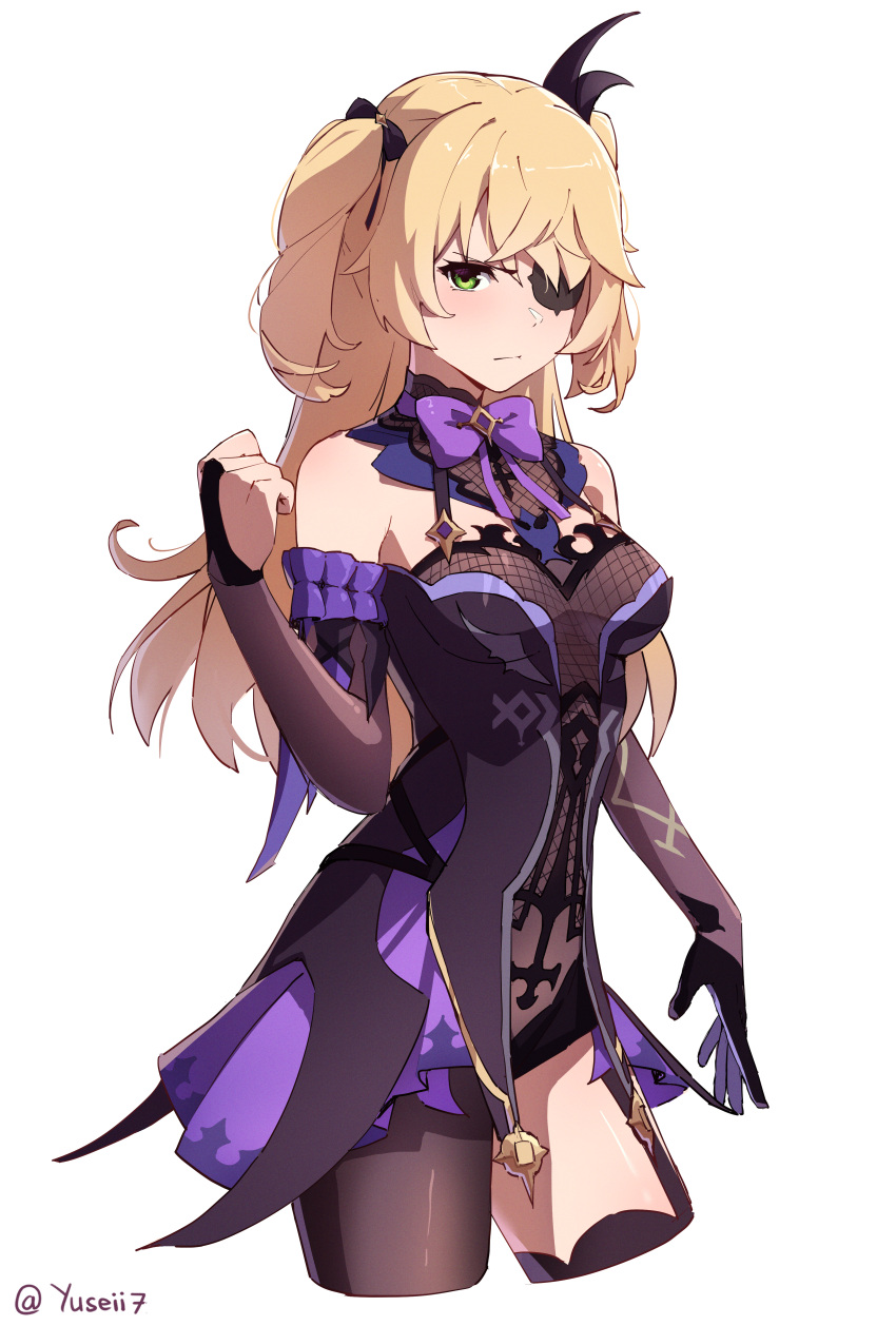 Safebooru - 1girl absurdres arm up asymmetrical gloves asymmetrical legwear blonde hair breasts ...