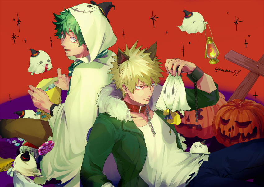 Safebooru - 2boys animal ears bakugou katsuki blonde hair blue pants ...