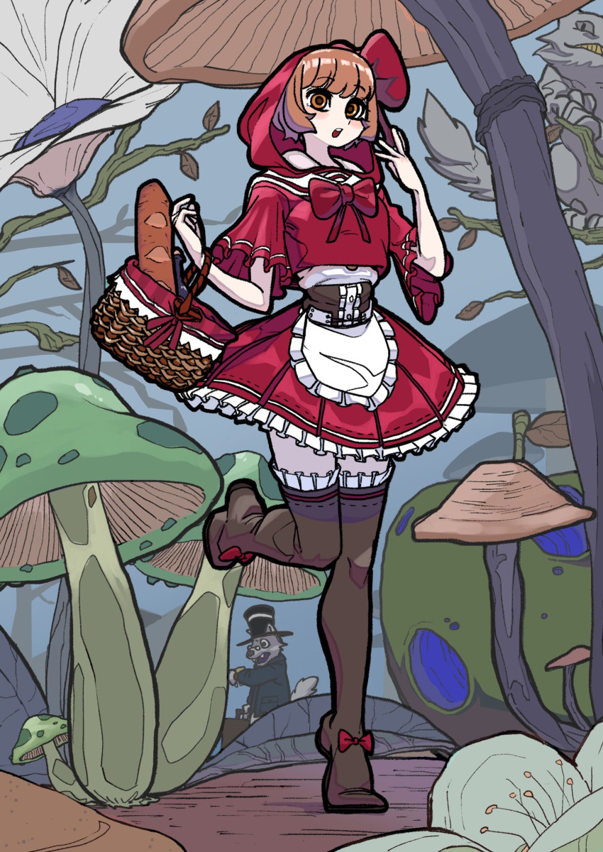 Safebooru - 1girl alice in wonderland basket bone nigi bow bread ...