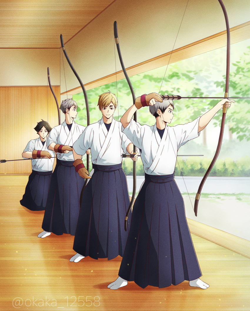 Safebooru - 4boys archery archery dojo arrow (projectile) black hair ...