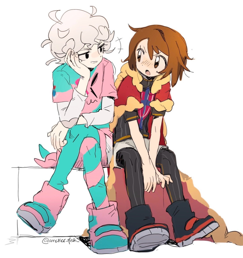 Safebooru - +++ 1boy 1girl arrcticc fish artist name bede (champion ...