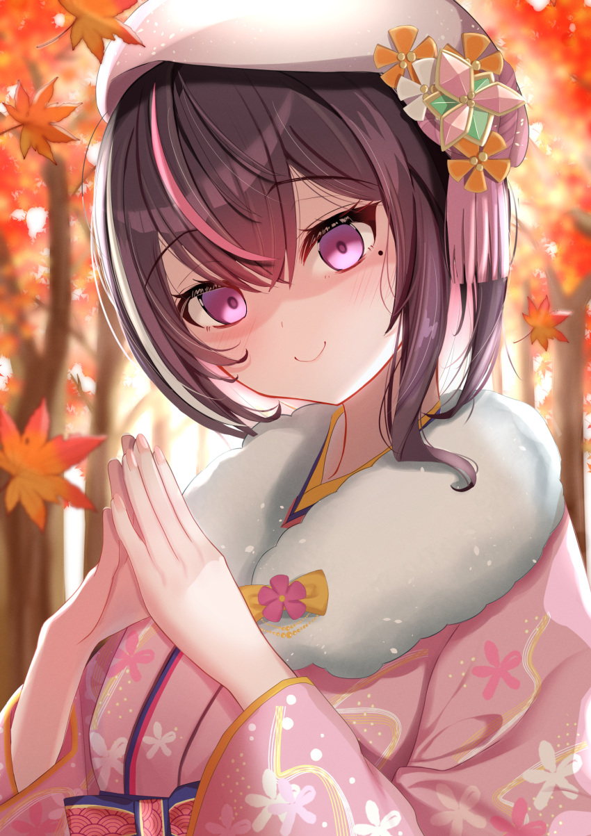 Safebooru - 1girl absurdres autumn leaves azki (hololive) azki (new ...