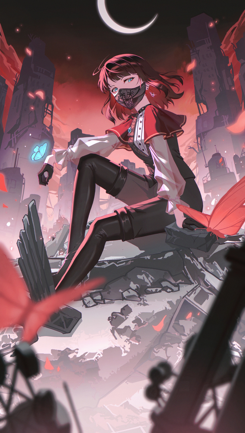 Safebooru - 1girl absurdres aqua eyes arm support bang dream! bang dream! it's mygo!!!!! blue ...