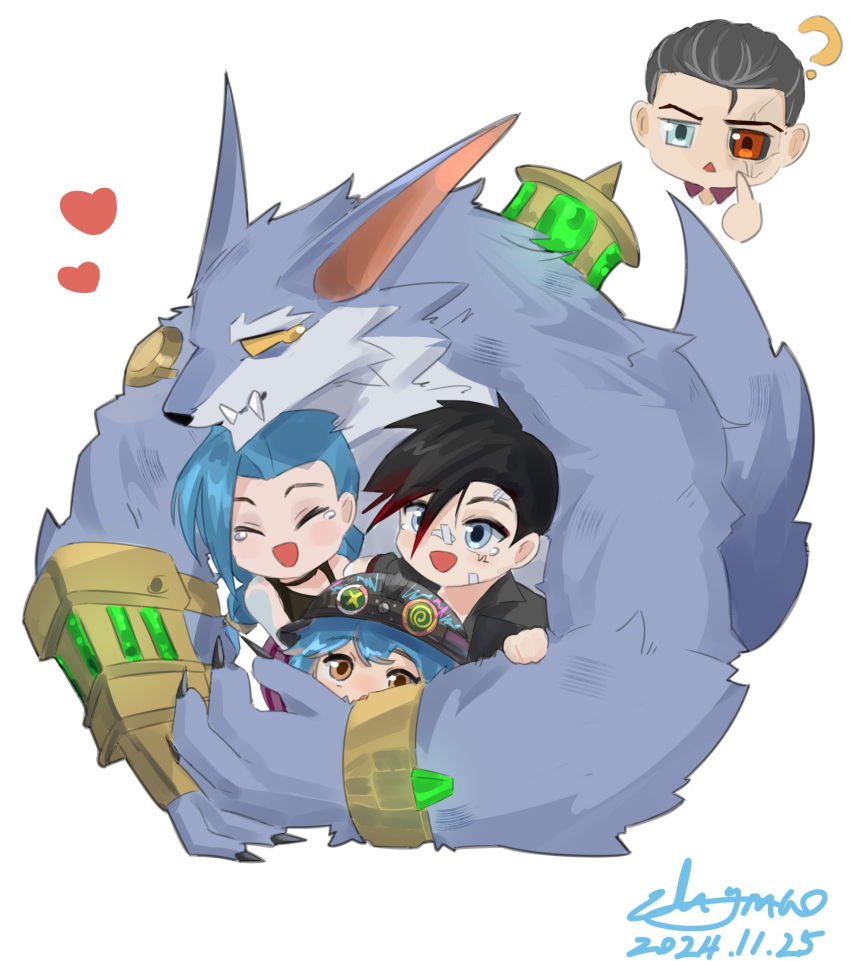 Safebooru - 2boys 3girls :d ? arcane: league of legends arcane brawler ...
