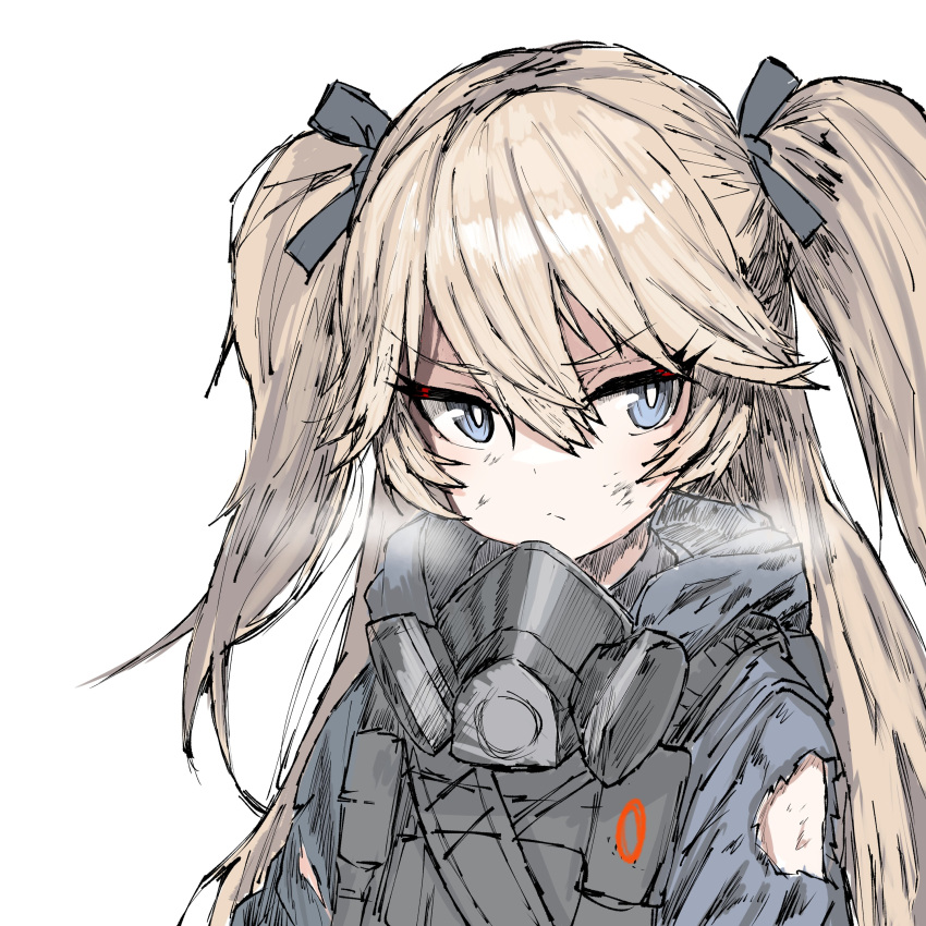 Safebooru - 1girl absurdres black ribbon black vest blonde hair blue eyes blue jacket ...