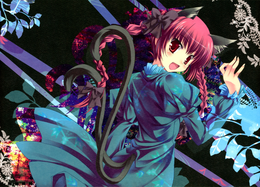 Safebooru - animal ears braid cat cat ears cat tail dress highres ...