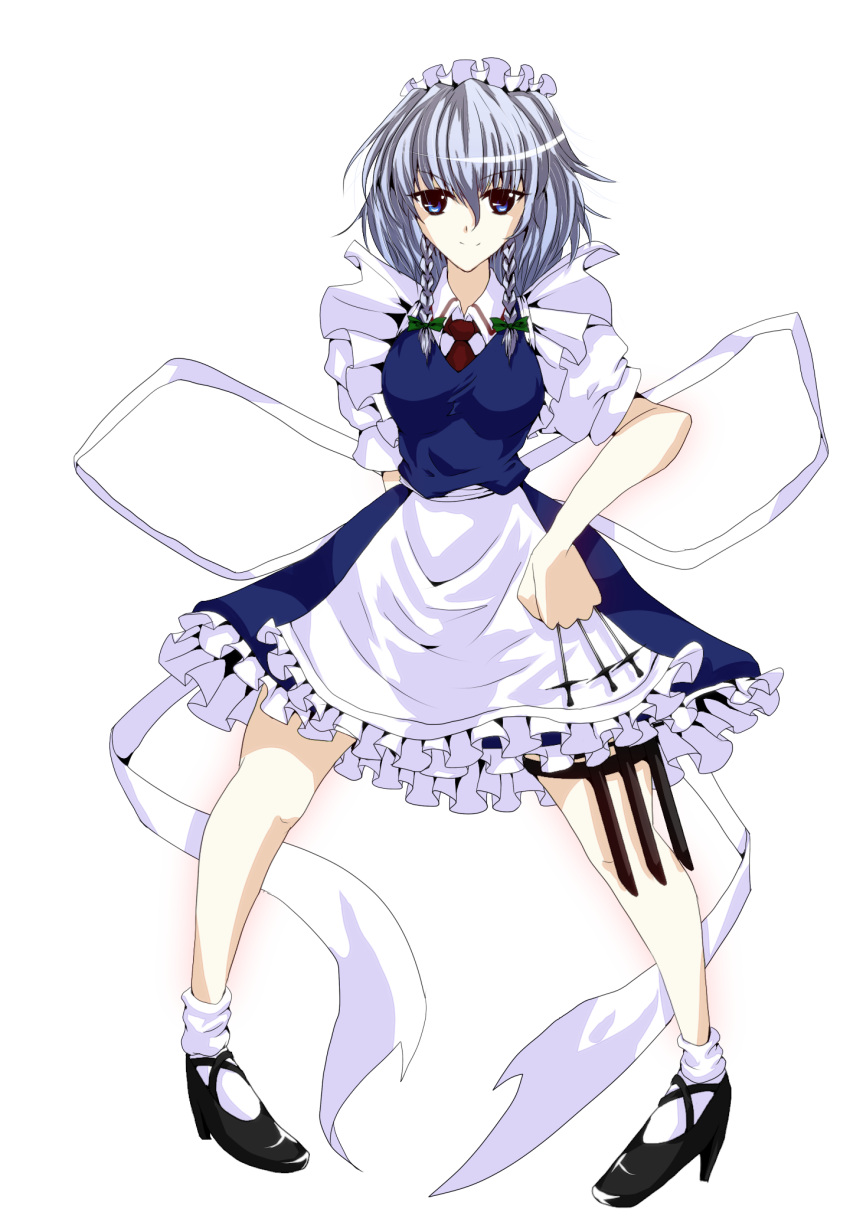Safebooru - blue eyes braid izayoi sakuya knife maid maid headdress ...