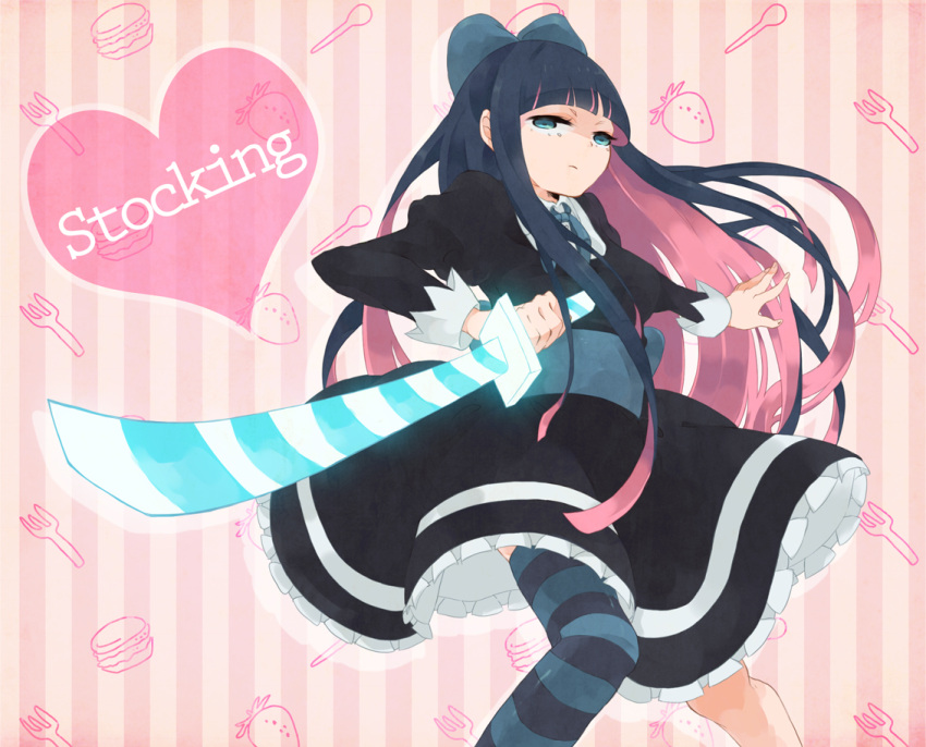 Safebooru - dress panty & stocking with garterbelt stocking sword thigh ...