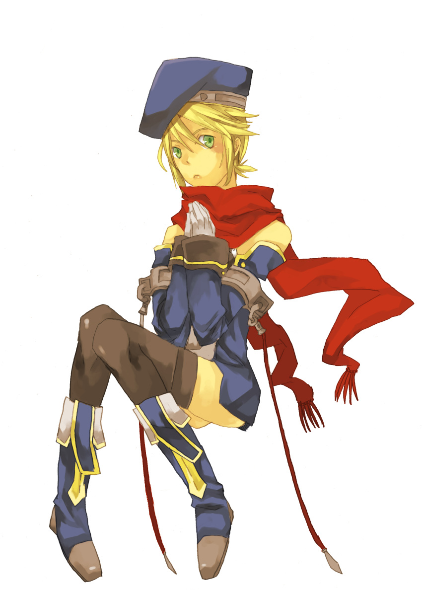 Safebooru Beret Blazblue Blonde Hair Fujino Sato Green Eyes Hat 7040