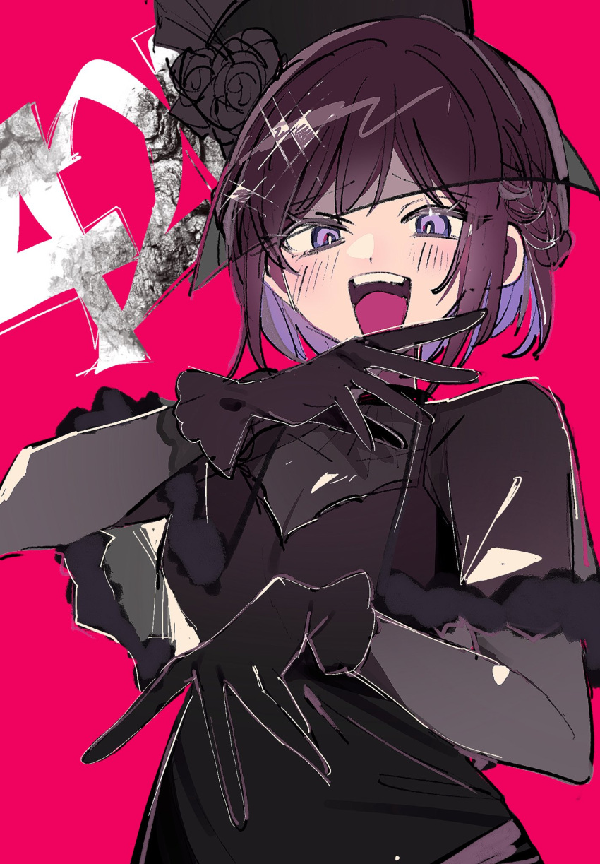 Safebooru - 1girl :d axis powers hetalia black dress black flower black gloves black hat black ...