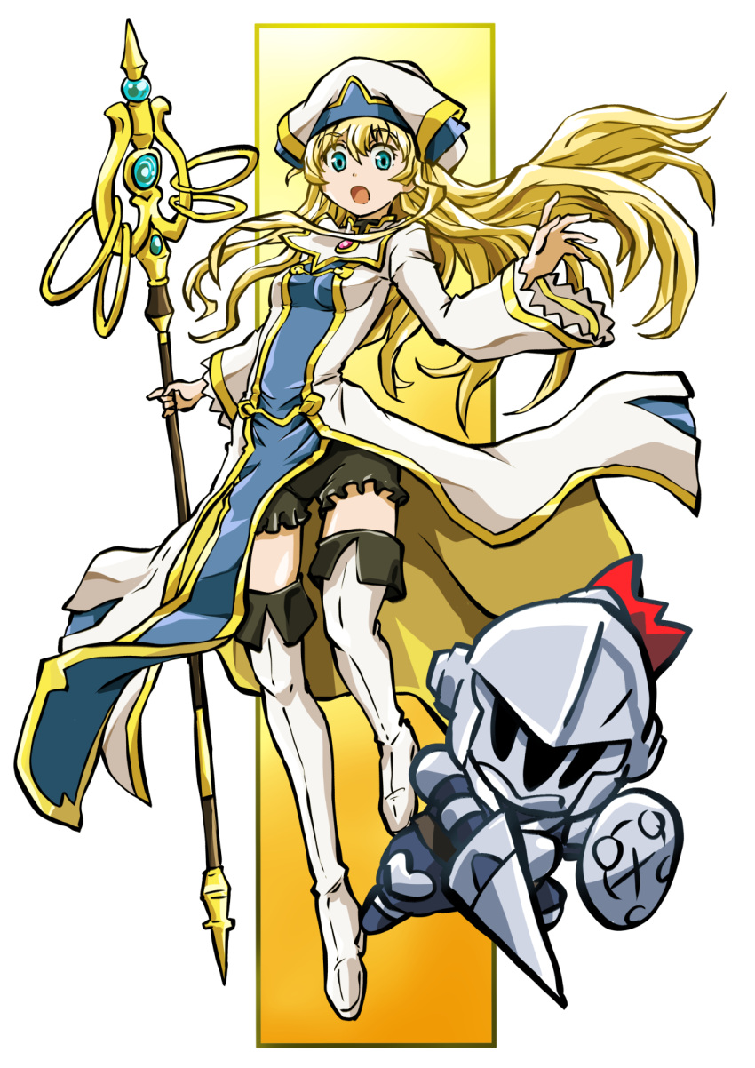 Safebooru - 1boy 1girl black shorts blonde hair blue eyes boots breasts ...