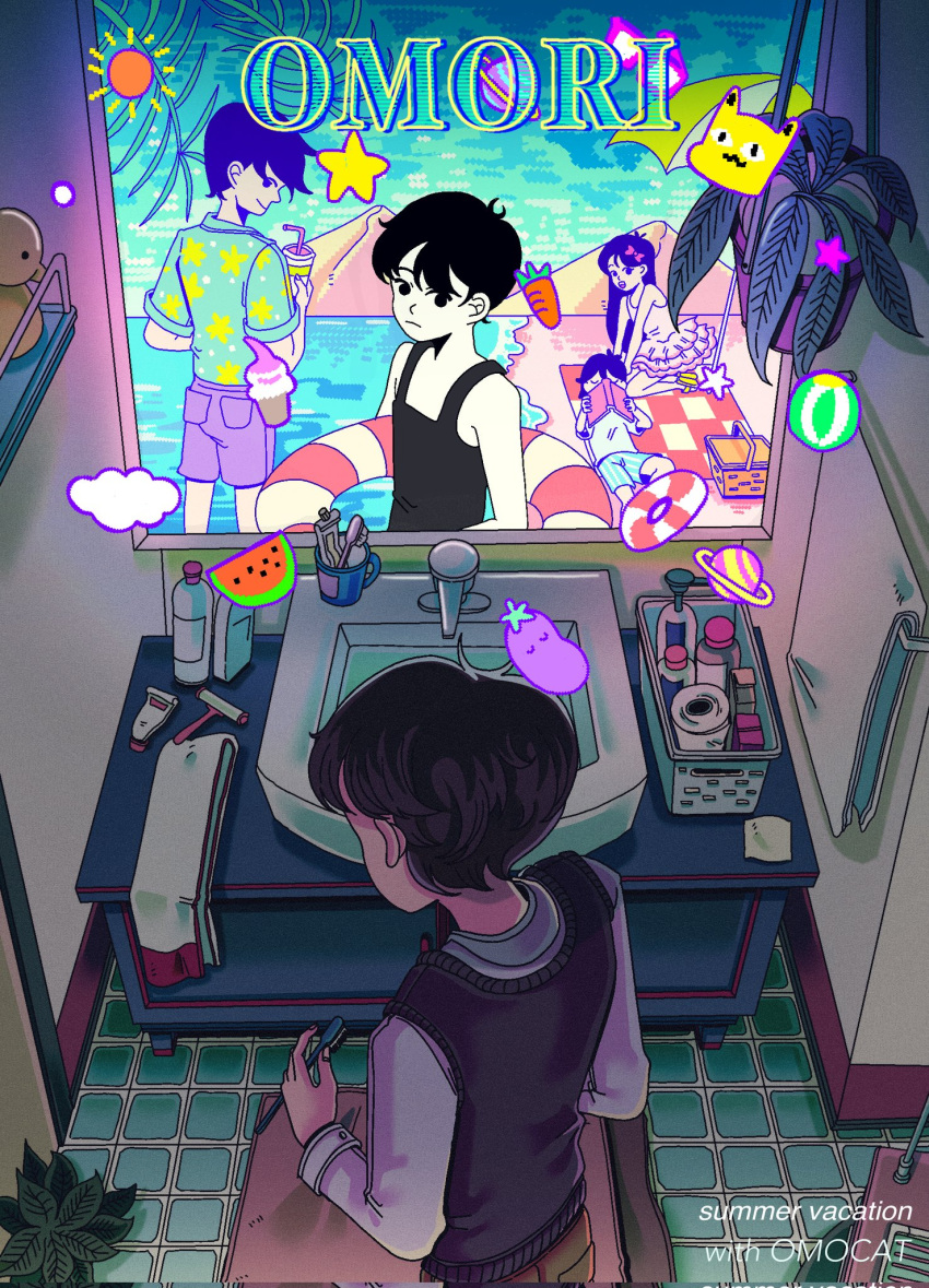 Safebooru - 1girl 4boys alternate costume alternate sleeve length ...