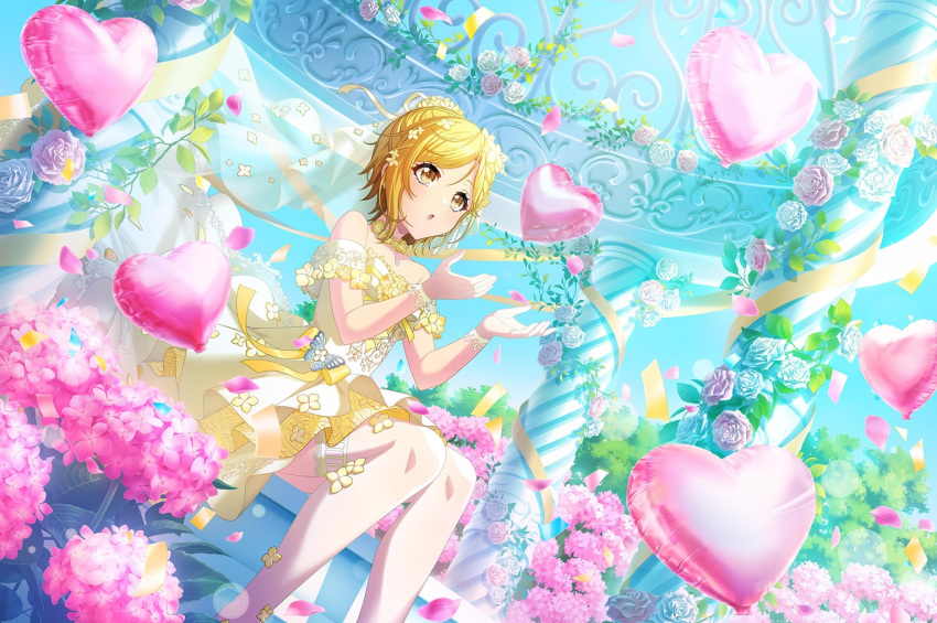 Safebooru - blonde hair d4dj dress short hair smile tsukimiyama nagisa yellow eyes | 5172755