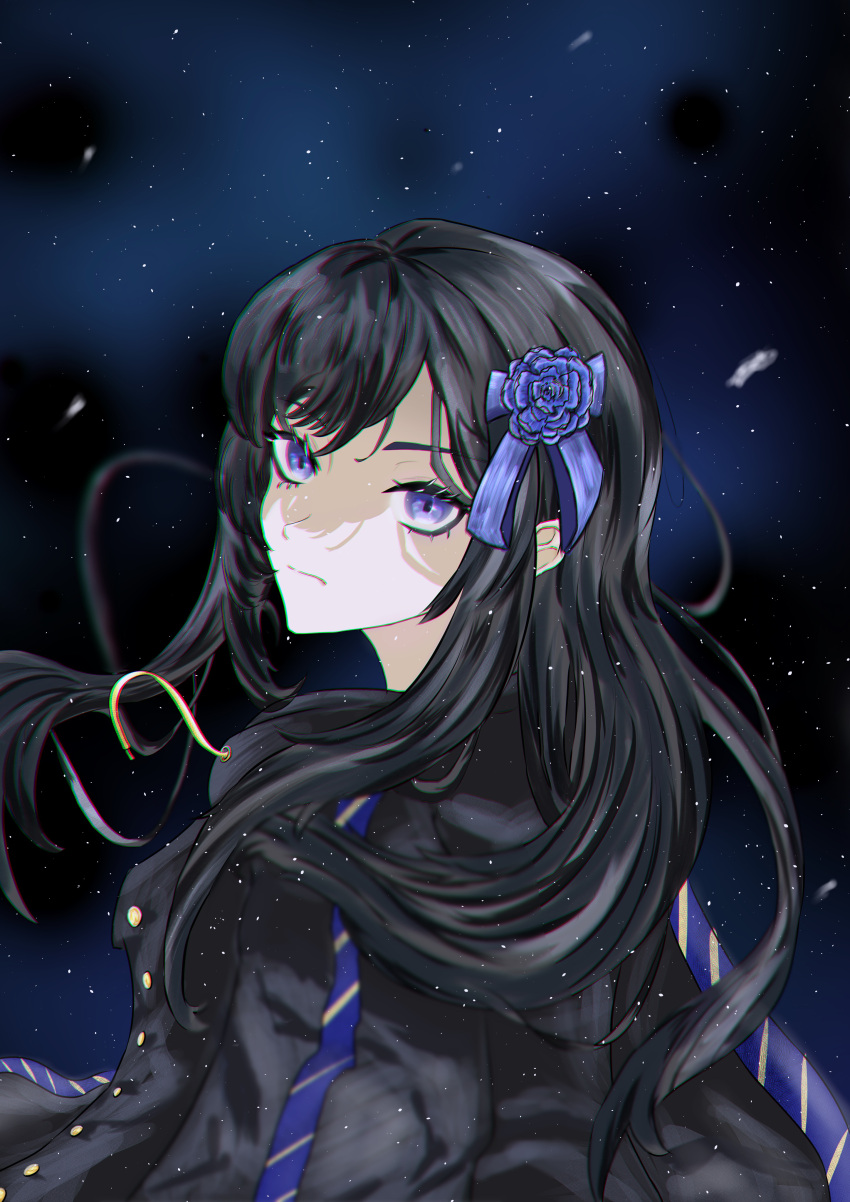 Safebooru - 1girl absurdres ado (utaite) black coat black hair blue ...