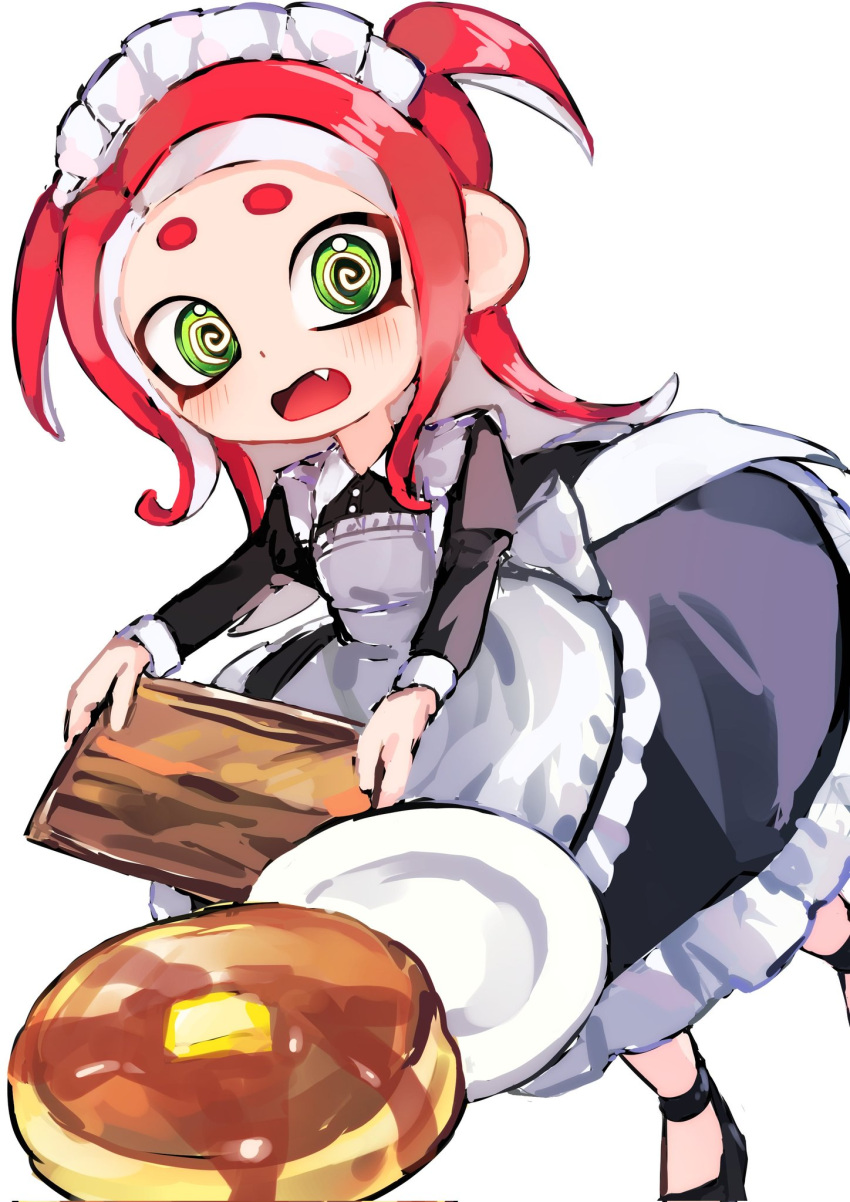 Safebooru - 1girl @ @ apron black dress butter commentary request dot ...