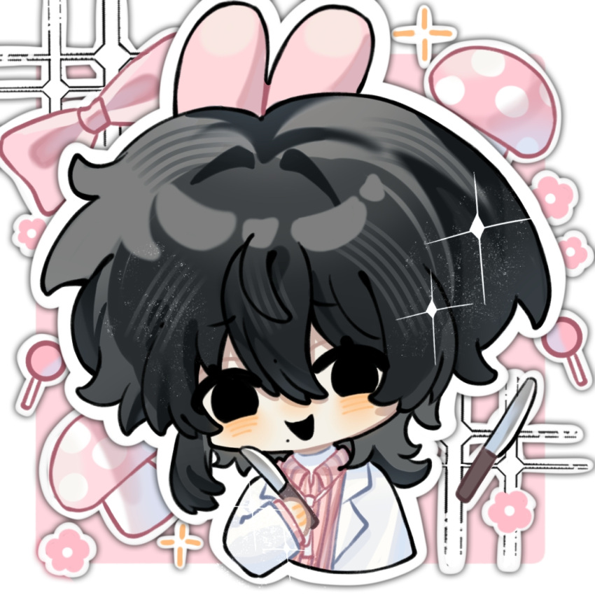 Safebooru - 1boy black eyes black hair chibi chibi only chinese ...