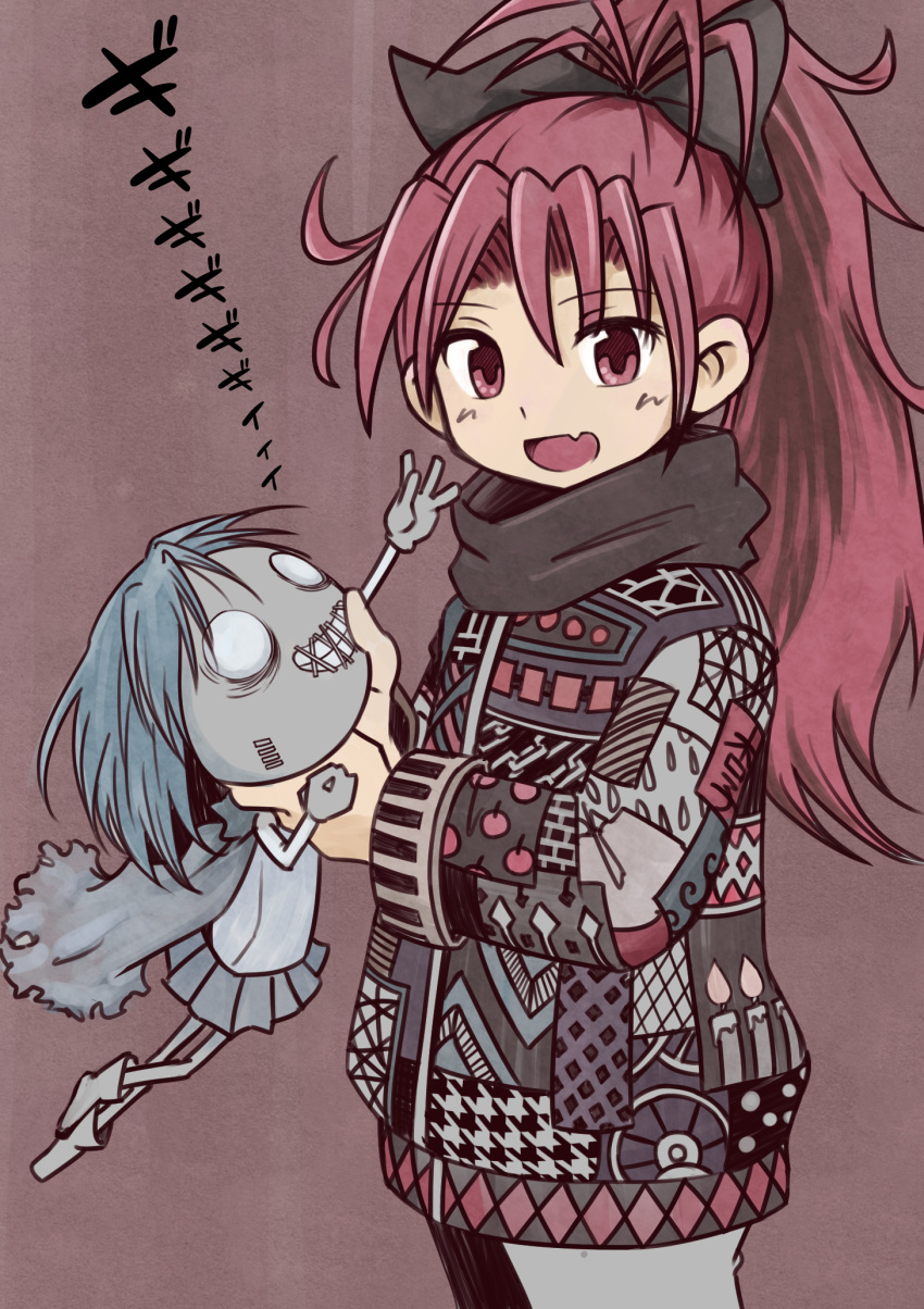 Safebooru - 2girls aoki ume (style) black bow blue hair blush bow fang ...