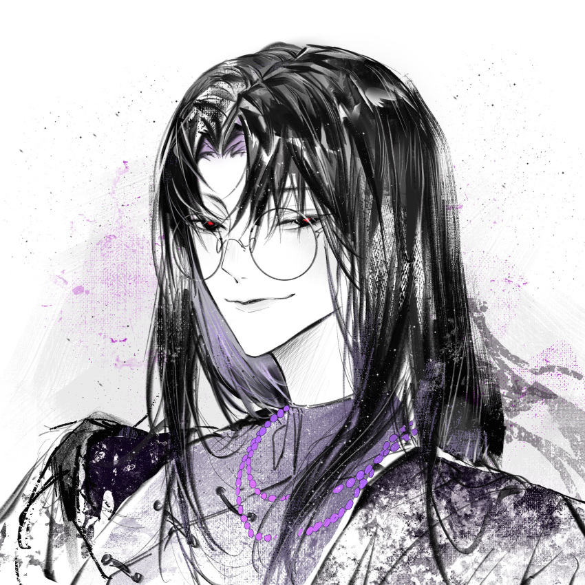 Safebooru - 1boy bead necklace beads black eyes black hair black jacket chinese commentary ...