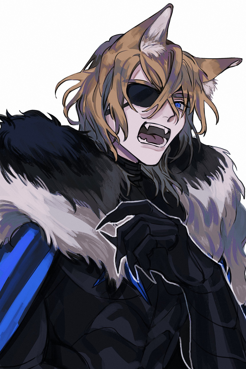 Safebooru - 1boy 6 obk absurdres animal ear fluff animal ears armor black armor black fur blonde ...