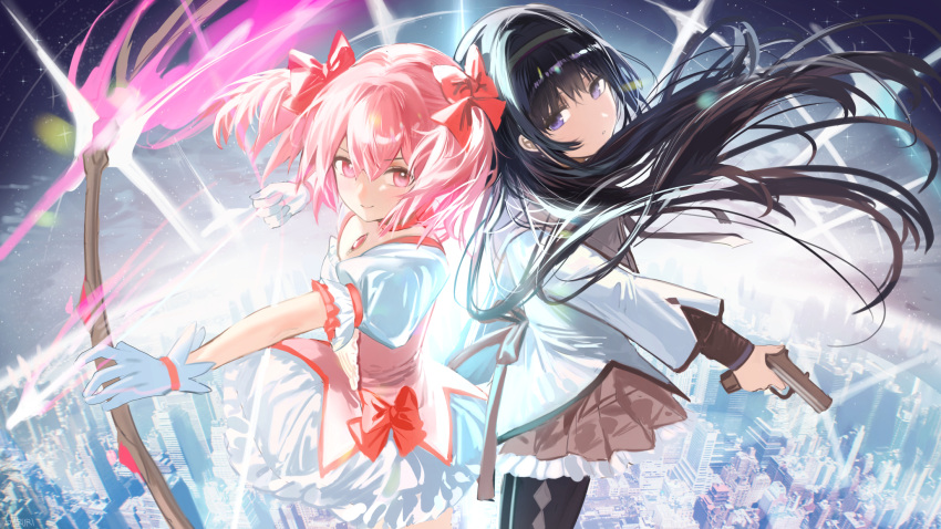 Safebooru - 2girls akemi homura akemi homura (magical girl) argyle clothes argyle legwear black ...