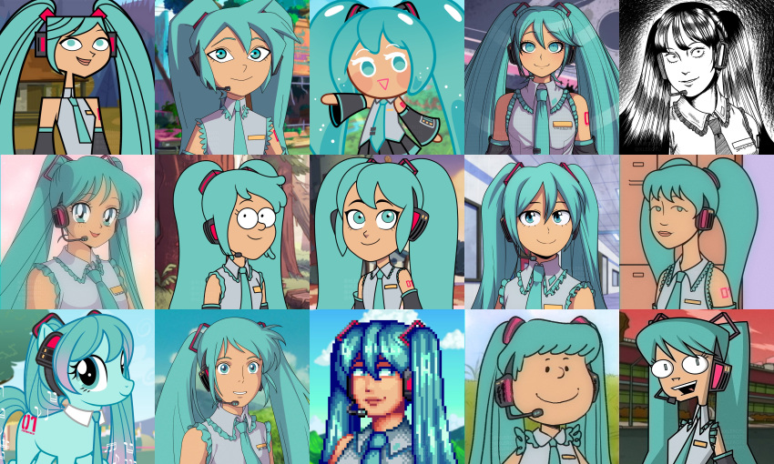 Safebooru - 1990s (style) 6+girls absurdres animalization aqua eyes ...