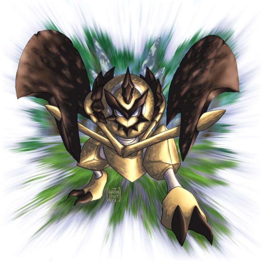 Safebooru - axe blade arm claws emphasis lines fighting stance full ...