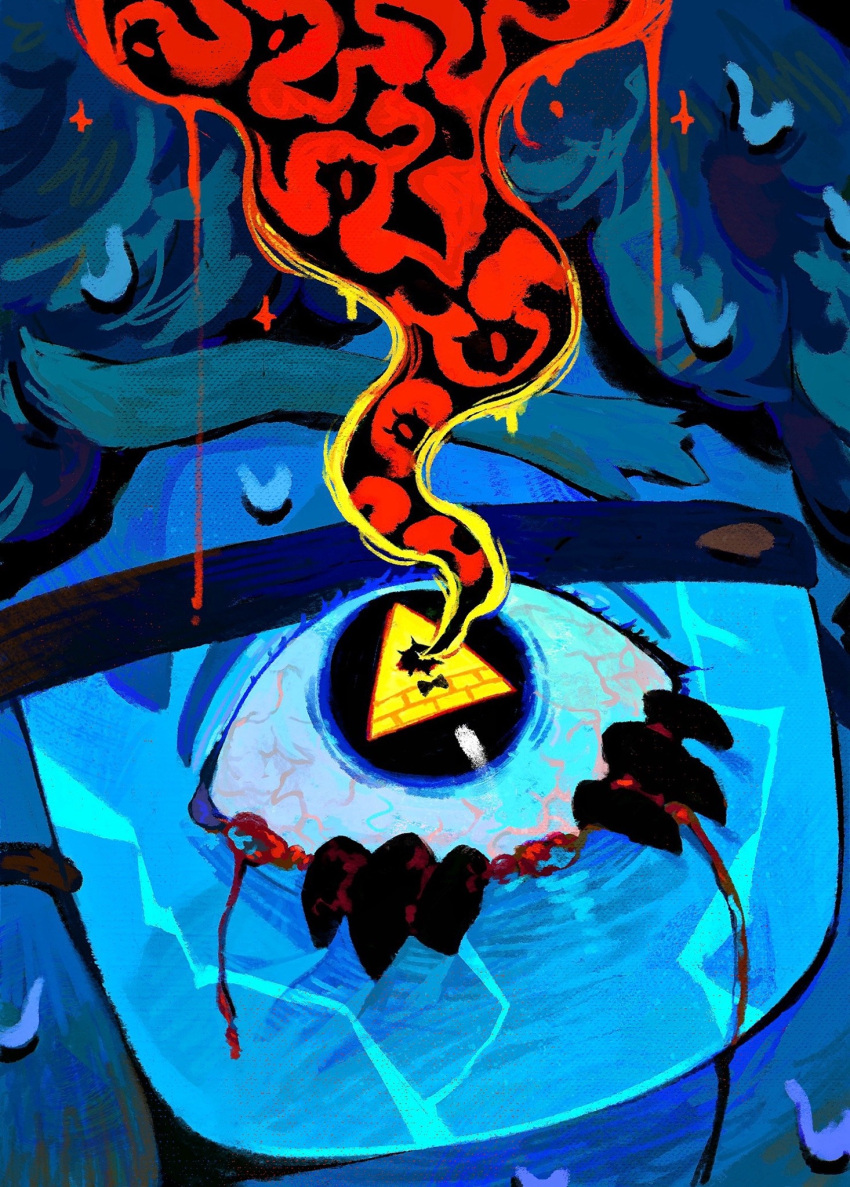 Safebooru - 2boys a-kai202 bill cipher blood blood from eyes claws ...
