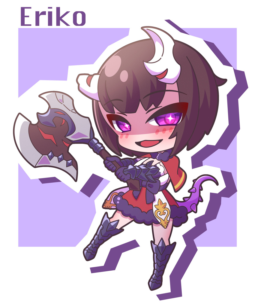 Safebooru - + + 1girl :d absurdres armored boots axe blush boots ...