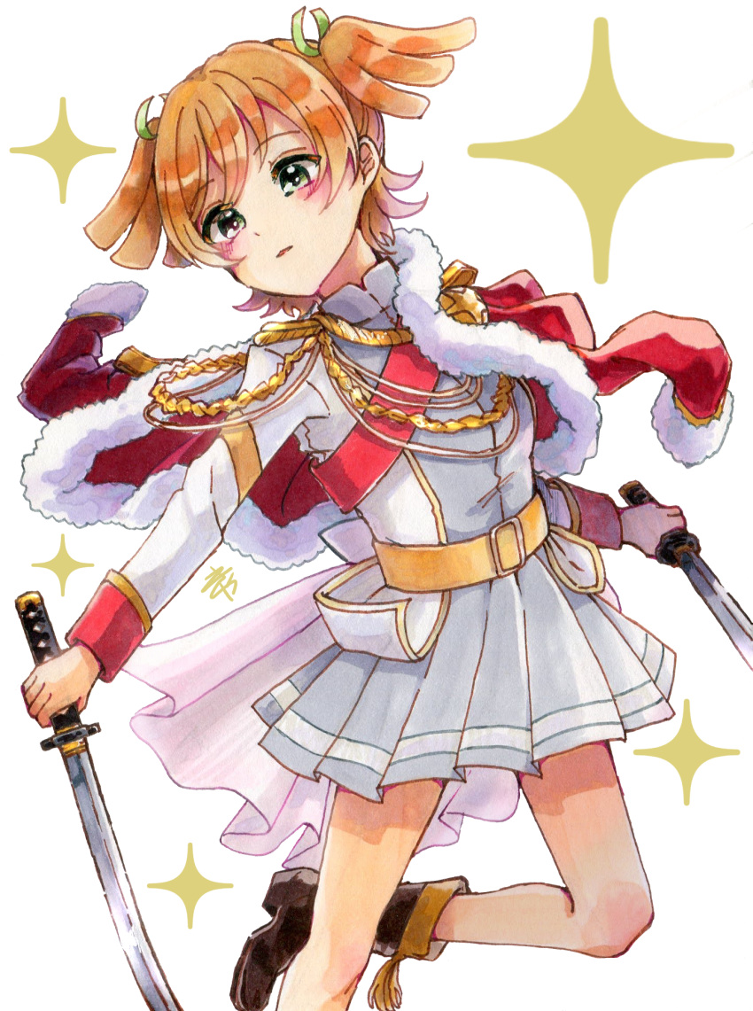 Safebooru - 1girl belt blonde hair blush commentary daiba nana dual ...