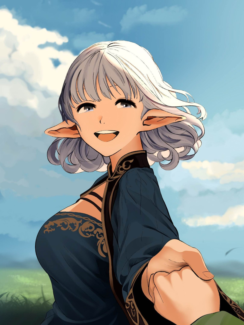 Safebooru - 2girls :d asimov (spindle (aidenr0)) blue capelet blue ...