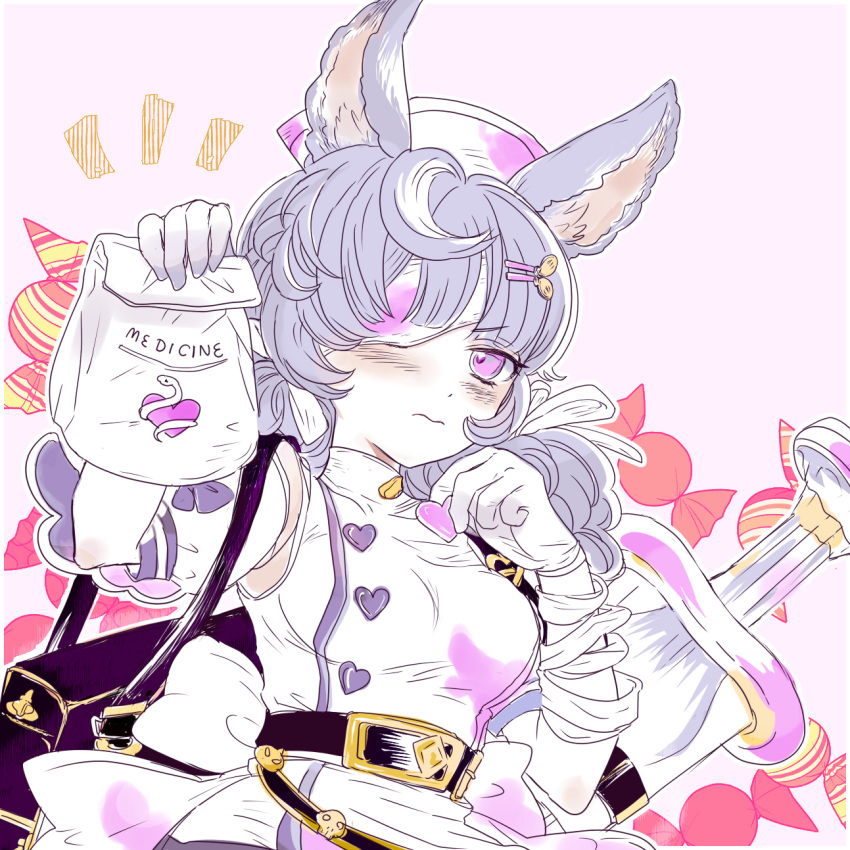 Safebooru - 1girl animal ears bandage over one eye bandaged arm bandaged head bandages belt ...