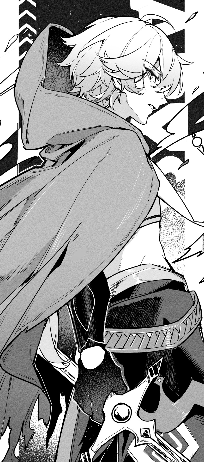 Safebooru - 1boy absurdres aether (genshin impact) ahoge arm armor baggy pants belt border braid ...