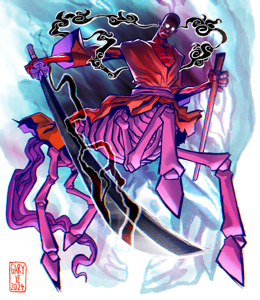 Safebooru - 1boy absurdres animal skull aura bakotsu (youkai) black ...