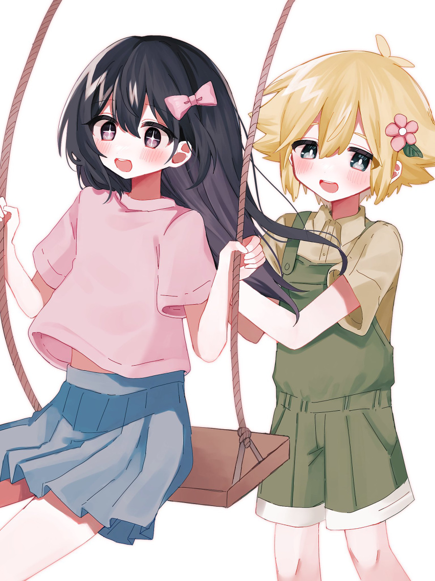 Safebooru - + + 1boy 1girl :d aged down antenna hair aubrey (faraway) (omori) aubrey (omori ...