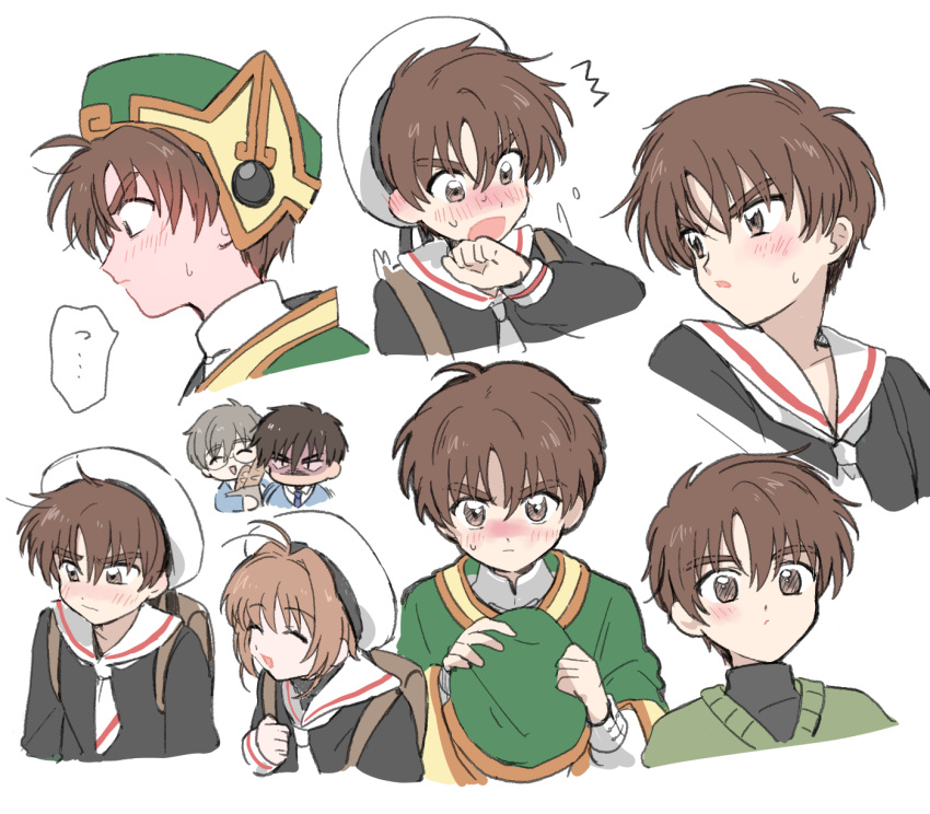 Safebooru - blush brown eyes brown hair cardcaptor sakura closed eyes ...