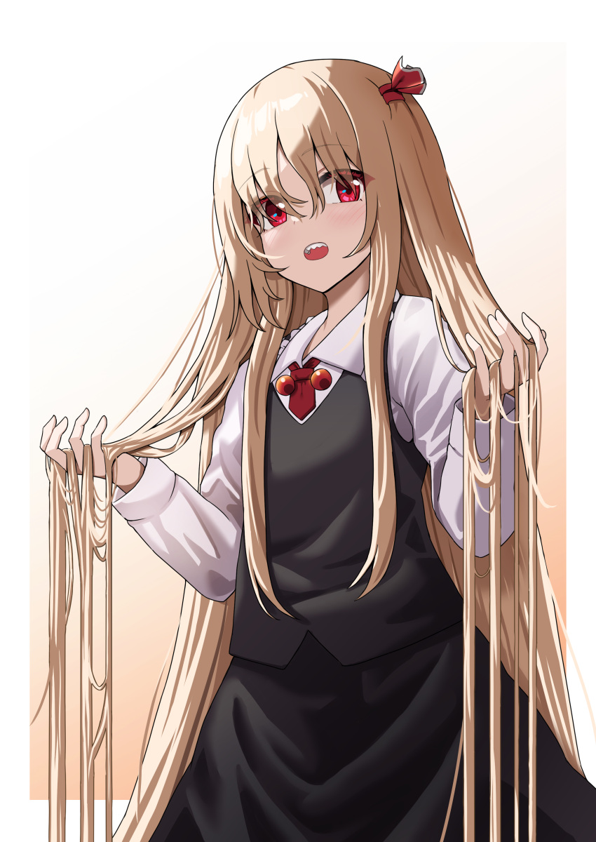 Safebooru - 1girl absurdres alternate hair length alternate hairstyle ascot black skirt black ...