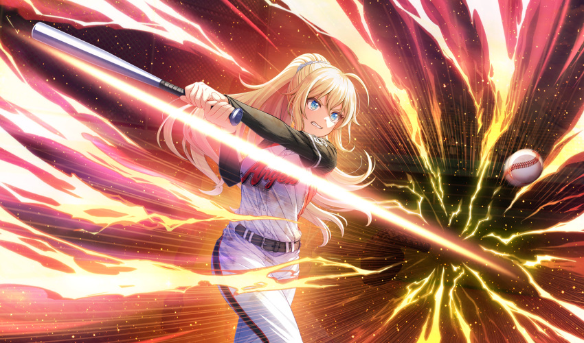 Safebooru - 1girl amelia thunders attack trail aura baseball baseball ...