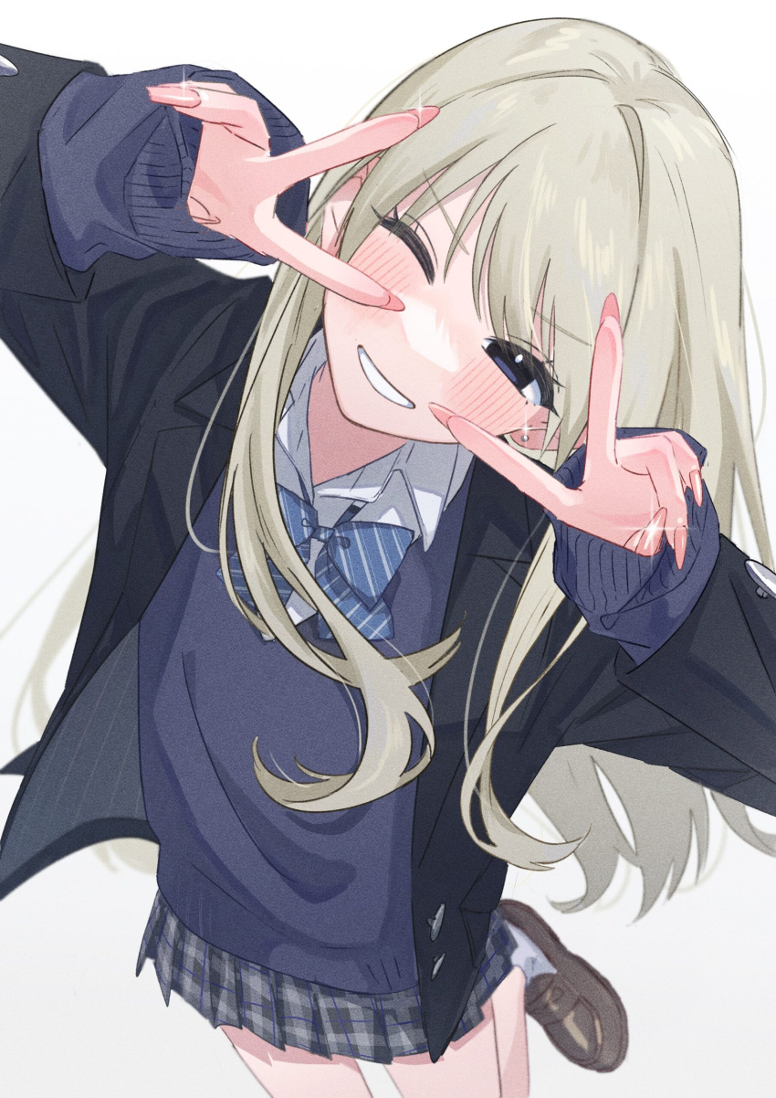 Safebooru - 1girl absurdres black skirt blonde hair blue bow blue bowtie blue eyes blush bow ...