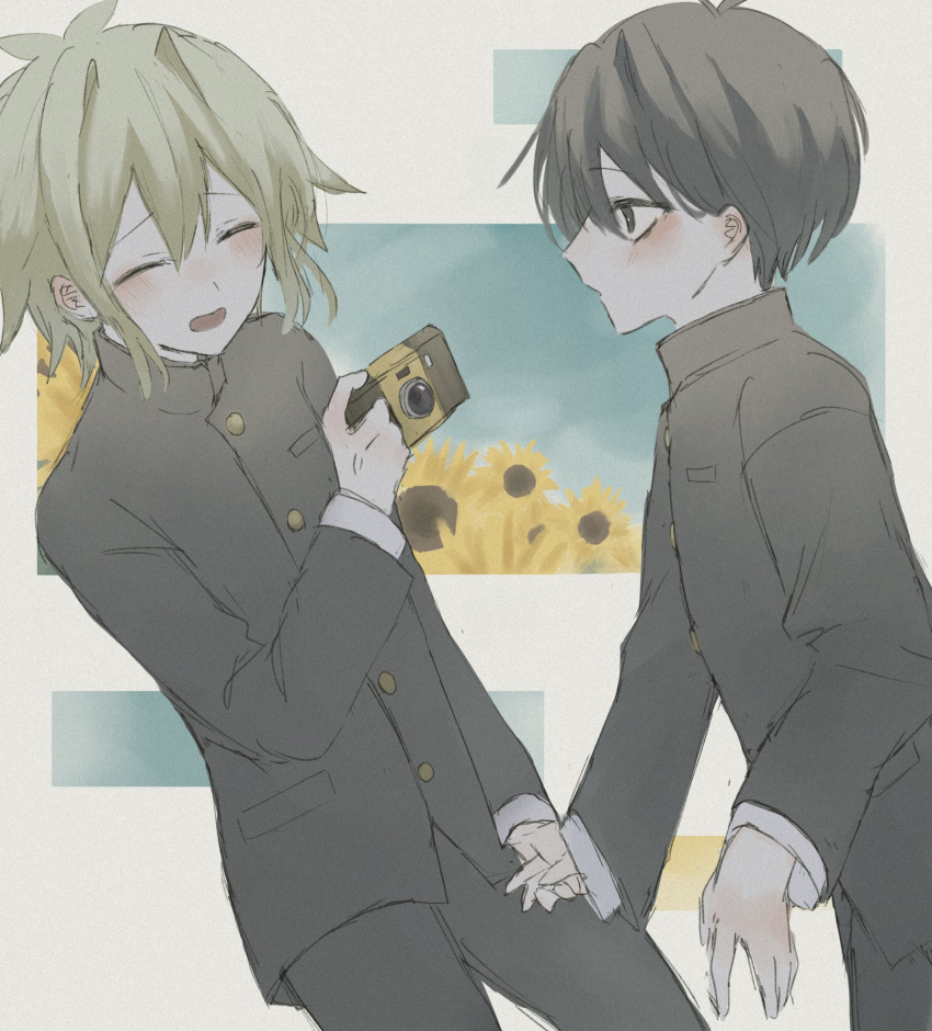 Safebooru - 2boys alternate costume basil (faraway) (omori) basil (omori) black eyes black hair ...