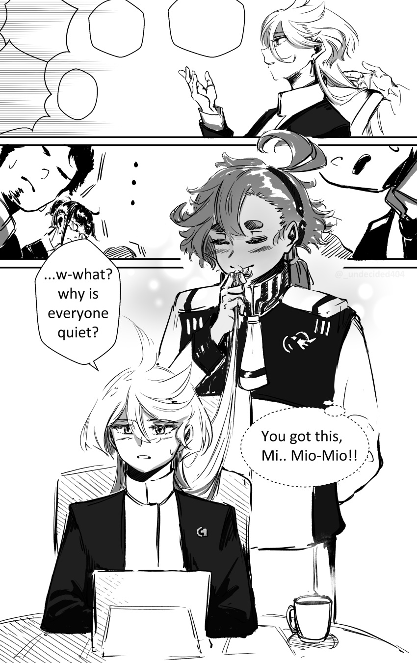 Safebooru - 2boys 3girls absurdres asticassia school uniform blush ...